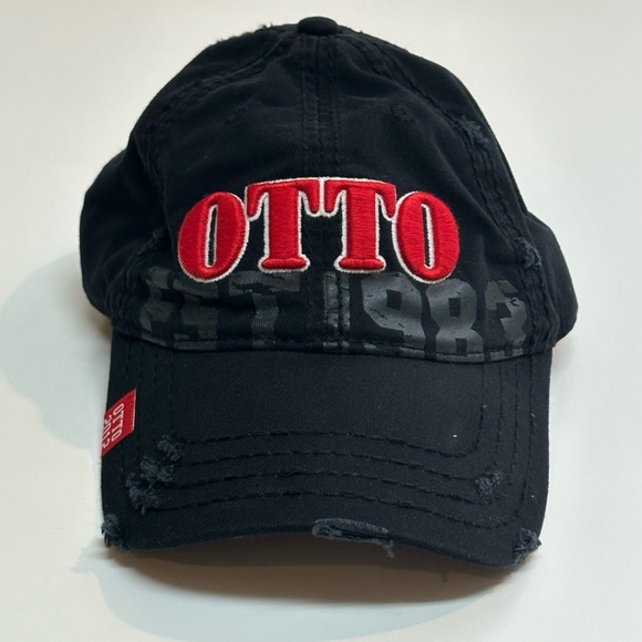 OTTO | Accessories | Otto 22 Black Red Distressed Embroidered Logo ...